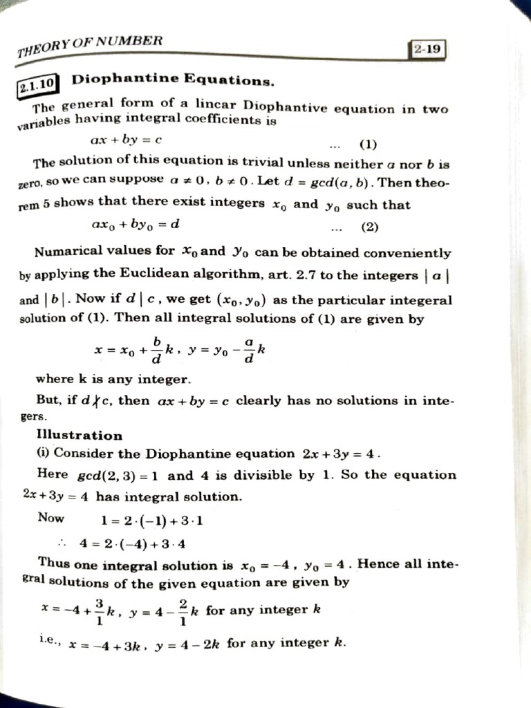 Diophantine Equation | PDF