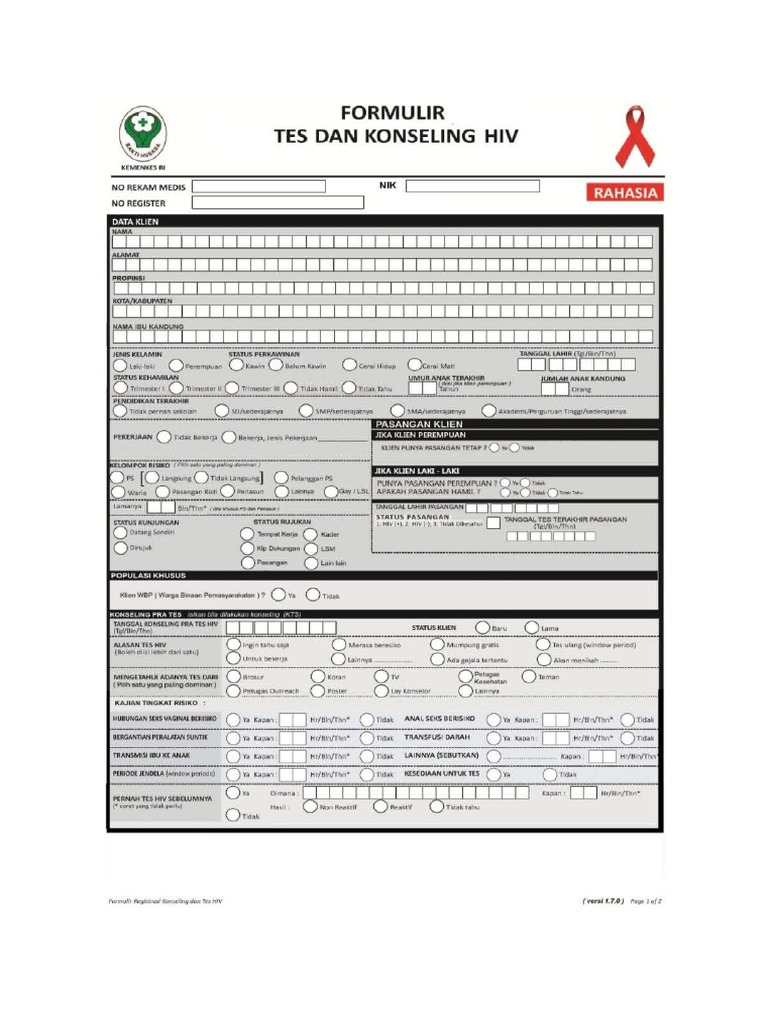 Form Hiv Aids | PDF