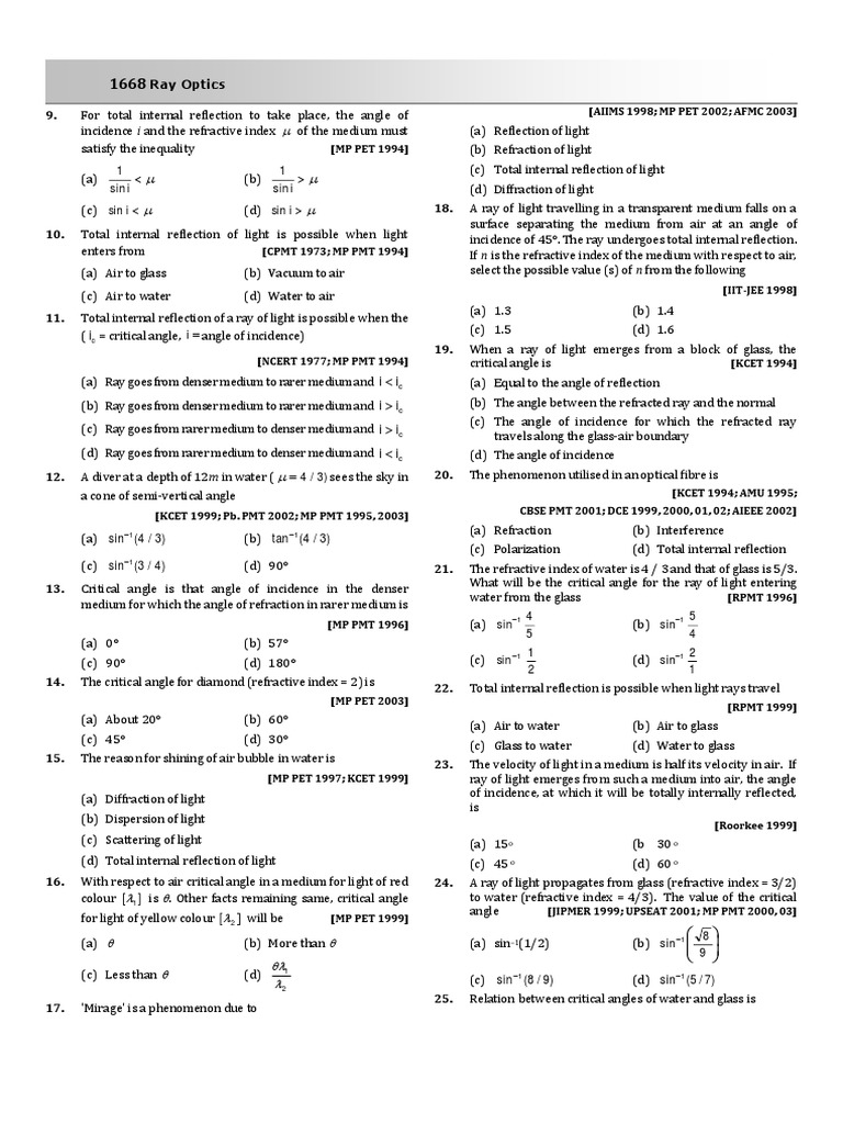 04 Assignment II | PDF | Transmission Medium | Optics