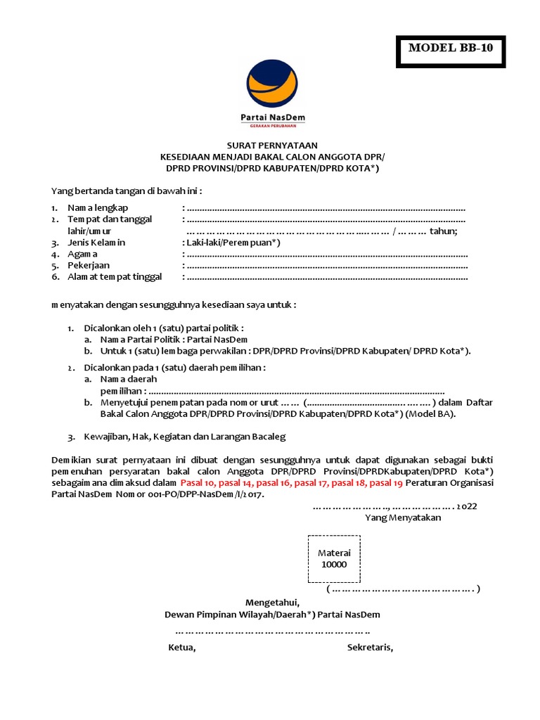 Formulir Bacaleg Bb10-Bb11 Edit | PDF | Olahraga & Rekreasi