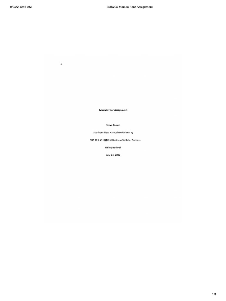 BUS225 Module Four Assignment | PDF