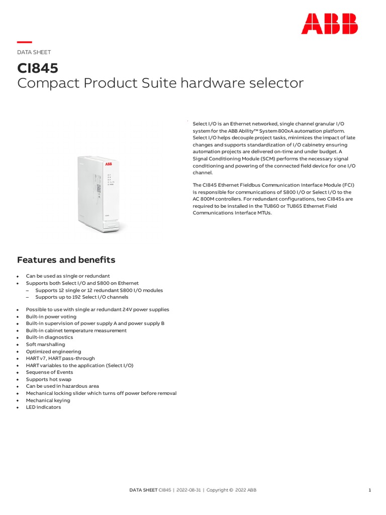 Ci845 Abb | Download Free PDF | Electrical Engineering | Computer ...