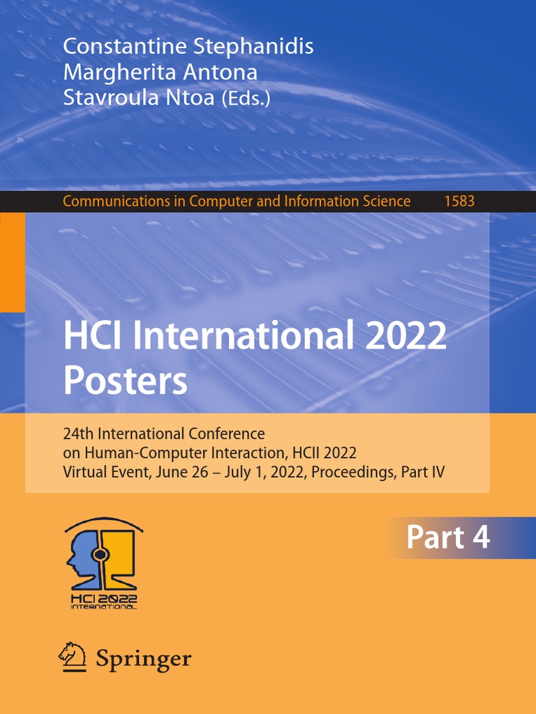2022 Book HCIInternational2022Posters | PDF | Computer Graphics | Human–Computer Interaction