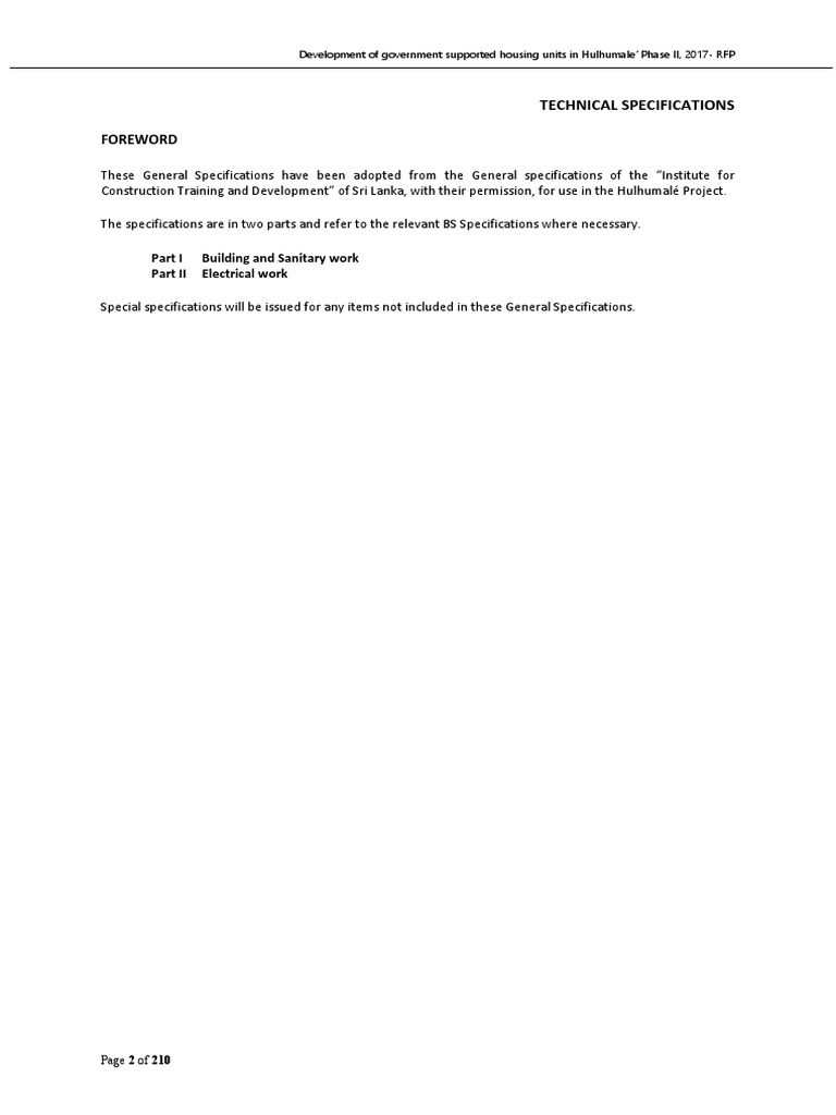 Section 9 Technical Specifications 1 | PDF | Electrical Wiring | Concrete