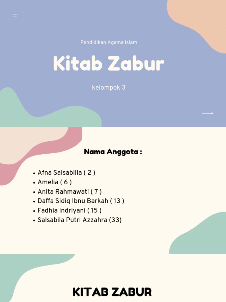 Kitab Zabur Kelompok 3 | PDF
