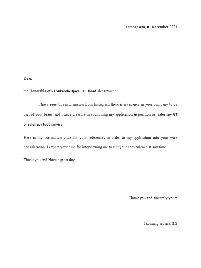 Application Latter | PDF
