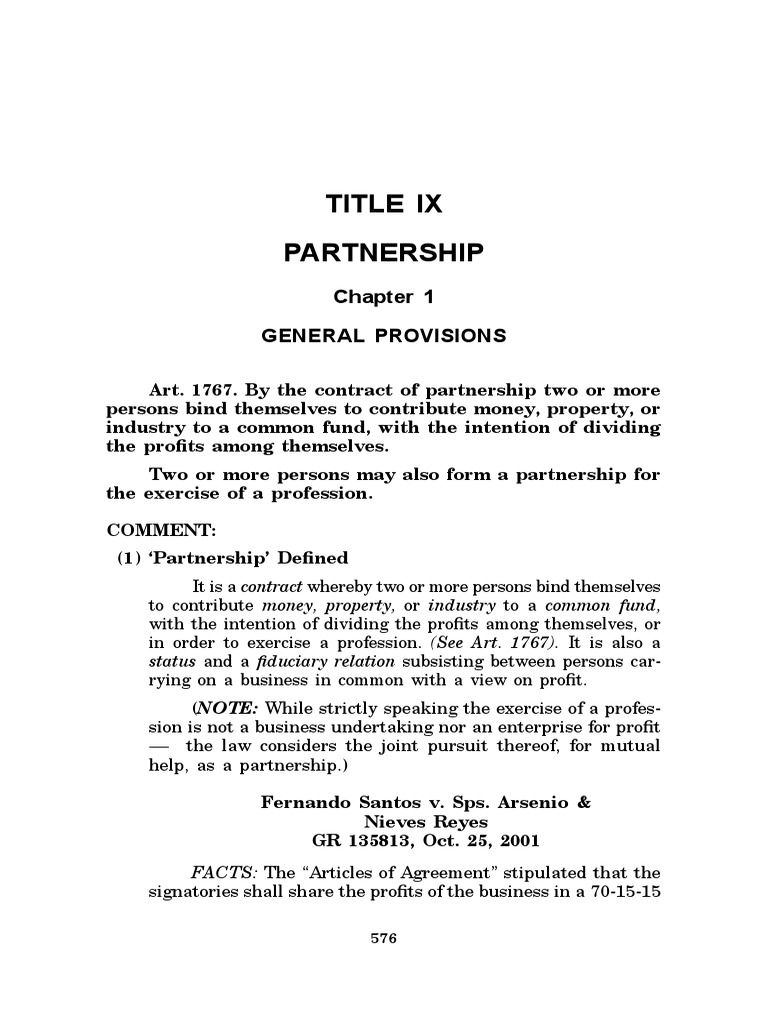 Overview of Article 1767: Partnership Law | PDF | Partnership | Trust Law