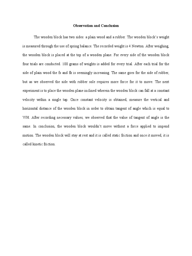 Observation and Conclusion | PDF