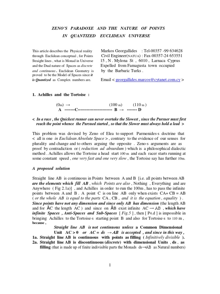 Zenon Paradox | PDF | Space | Line (Geometry)