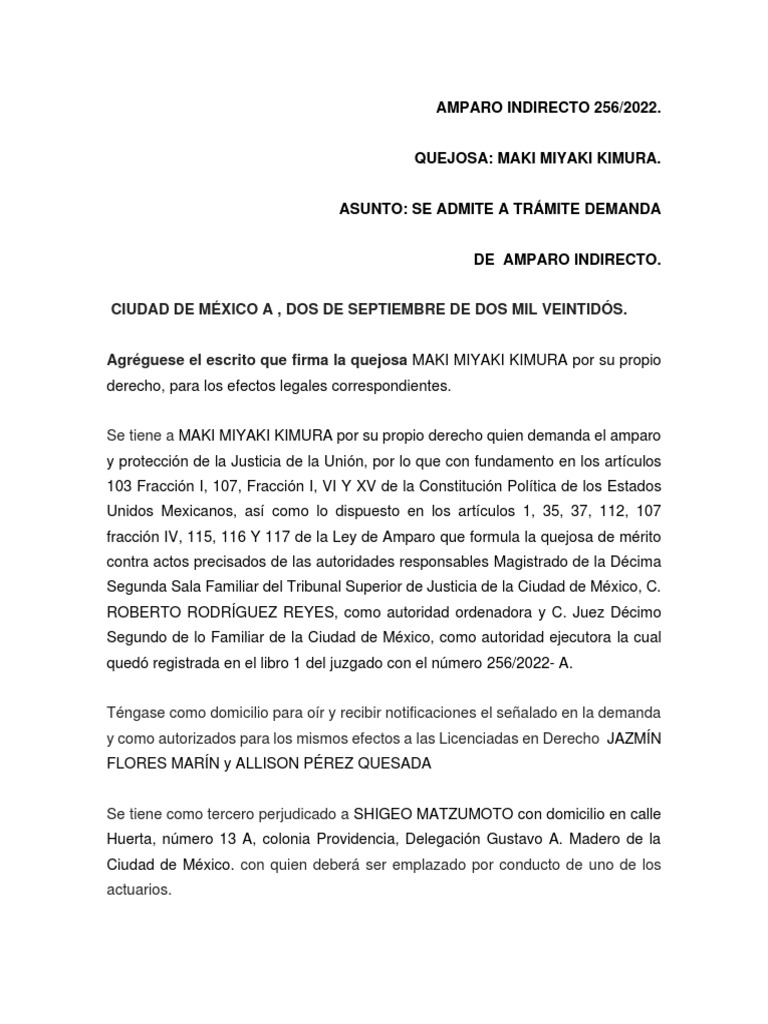 Auto Admisorio | PDF | Demanda judicial | México
