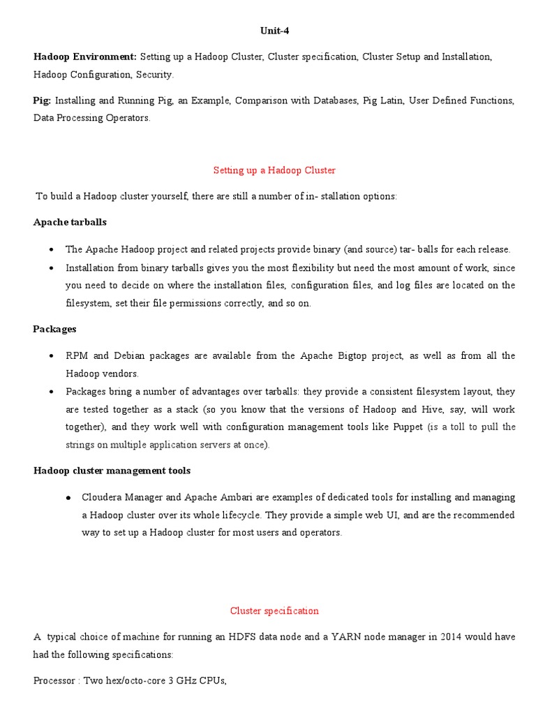 BDA Unit-4 | PDF | Apache Hadoop | Map Reduce