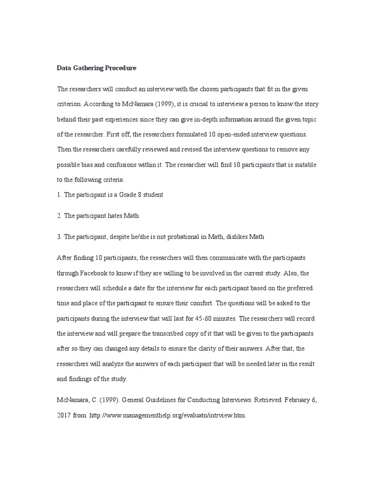 Data Gathering Procedure | PDF