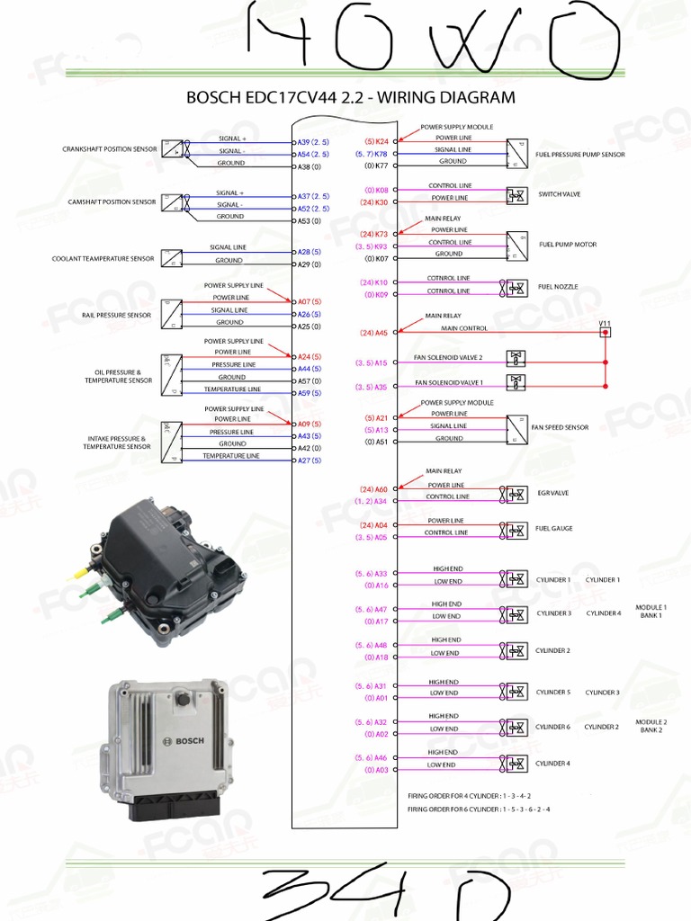 潍柴 博世EDC17CV44 博世2.2电路图-2 | PDF