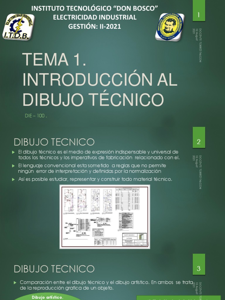 Diapositivas de Tema 1 Introduccion Al Dibujo Tecnico | PDF | Dibujo técnico | Dibujo
