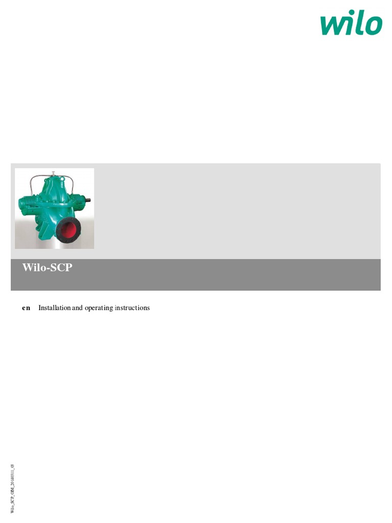 Wilo-SCP Pump Installation Guide | PDF | Pump | Safety