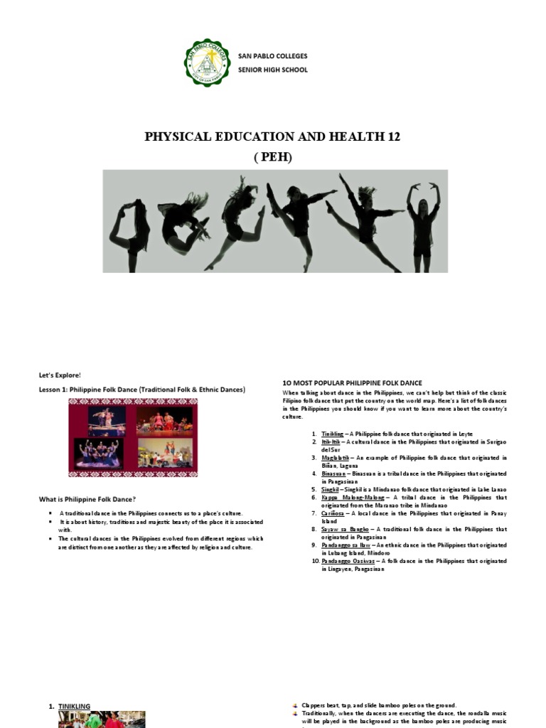 PEH 12 Lesson1 HandOut | PDF | Clothing | Dances
