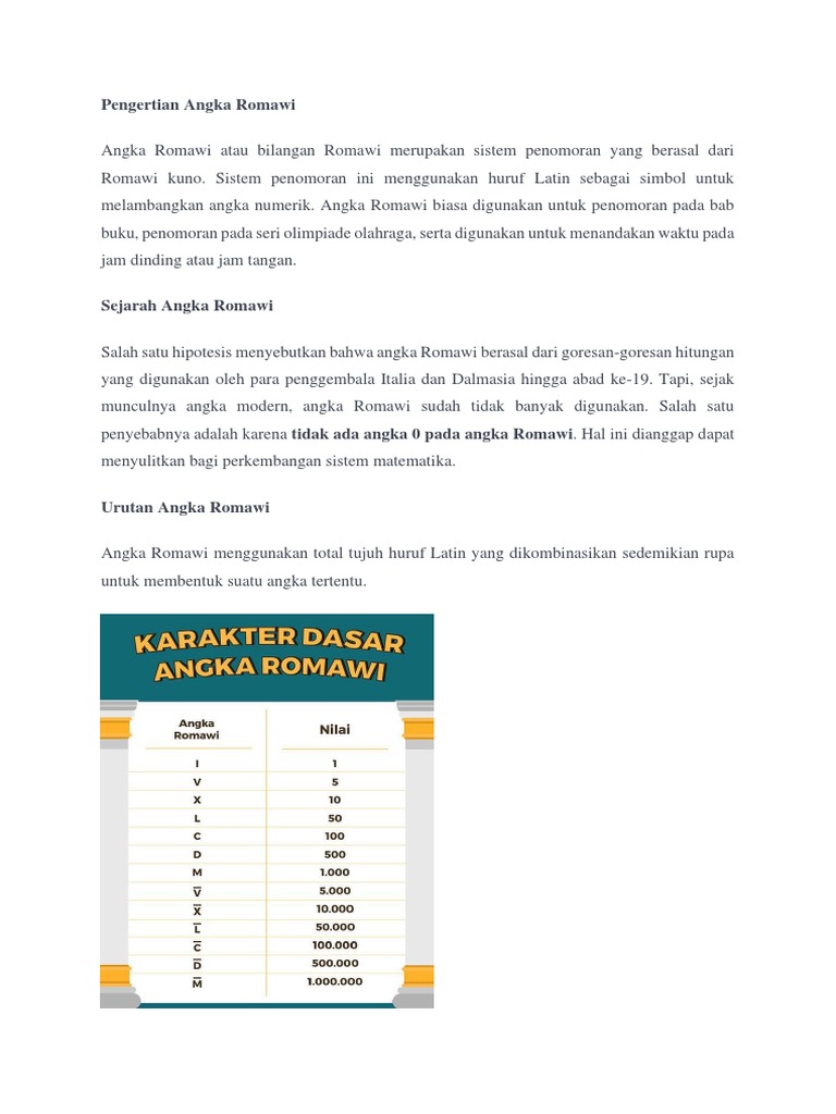 Pengertian Angka Romawi | PDF