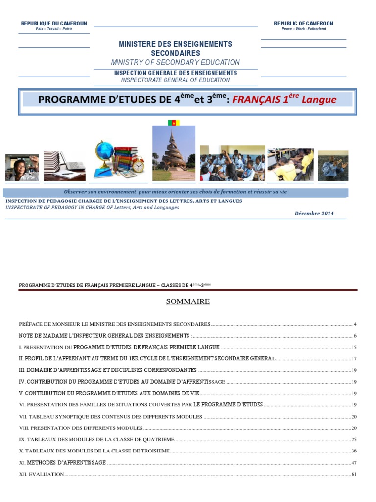 Programme Français 4ème et 3ème 2024-2025 | PDF | Méthode d ...