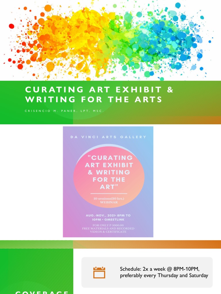 Session 1-Curating For Art Exhibit and Writing For The Arts | PDF | Curator | Museum