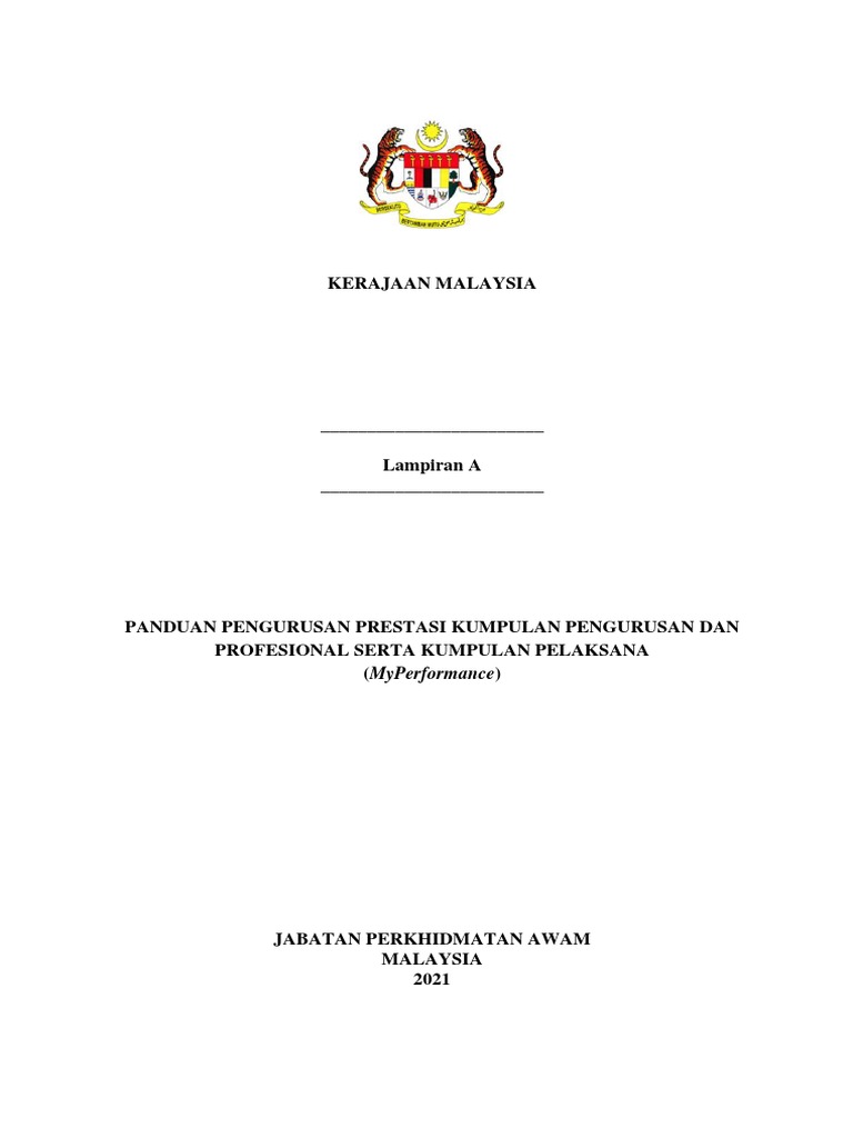 Lampiran A - Panduan Pelaksanaan MyPerformance | PDF