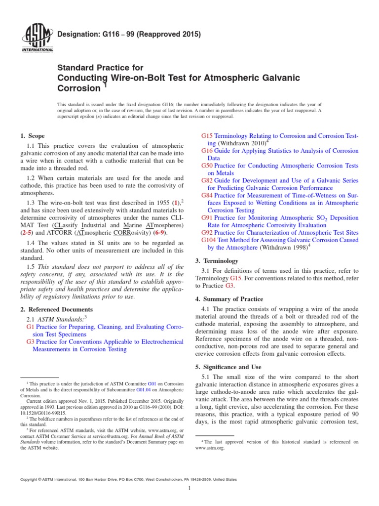 Astm G116 99 | Download Free PDF | Corrosion | Screw