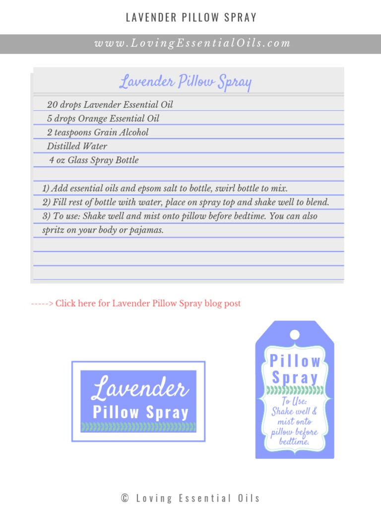 Lavender Pillow Spray Recipe With Essential Oils - Learn How To Make ...