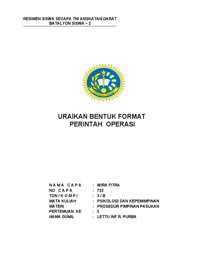 Uraikan Bentuk Format Perintah Operasi | PDF