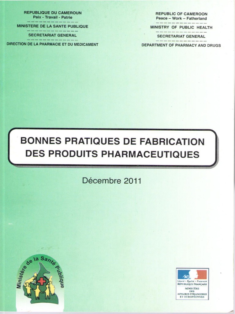 Bonnes Pratiques de Fabrication Des Produits Pharmaceutiques - DPML ...