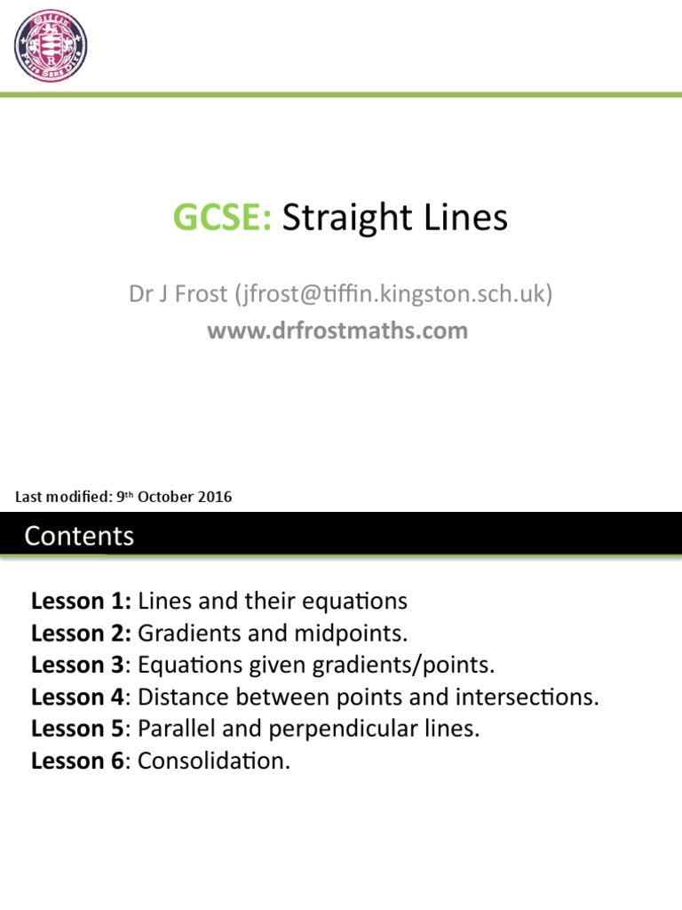 GCSE StraightLines | Download Free PDF | Equations | Line (Geometry)