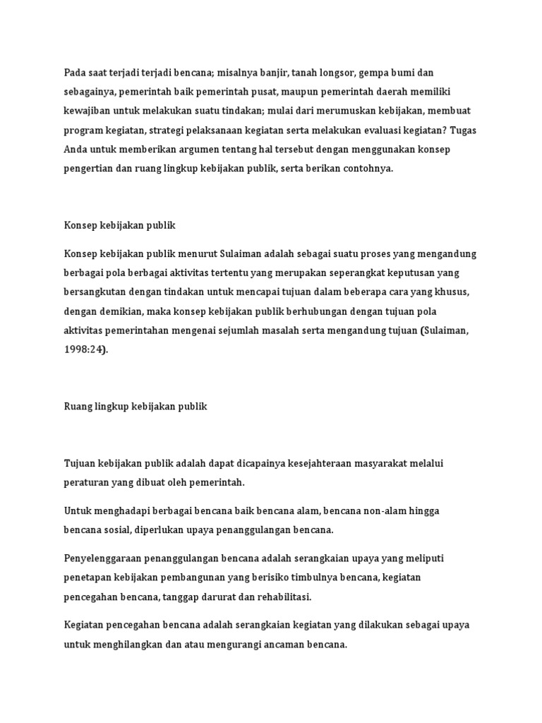 Tugas 1 Kebijakan Publik Ut | PDF