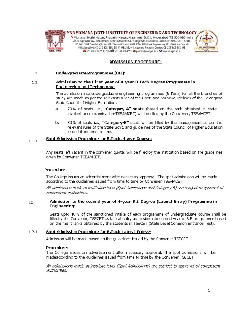Engineering Admission Guide | PDF | University And College Admission ...