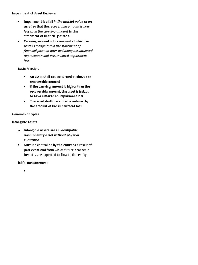 Impairment of Asset Reviewer | PDF | Finance & Money Management