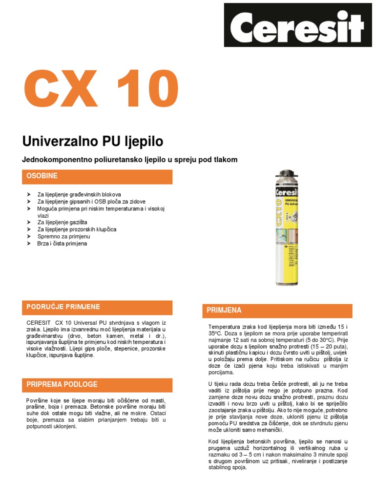 Tds Ceresit Cx 10 | PDF