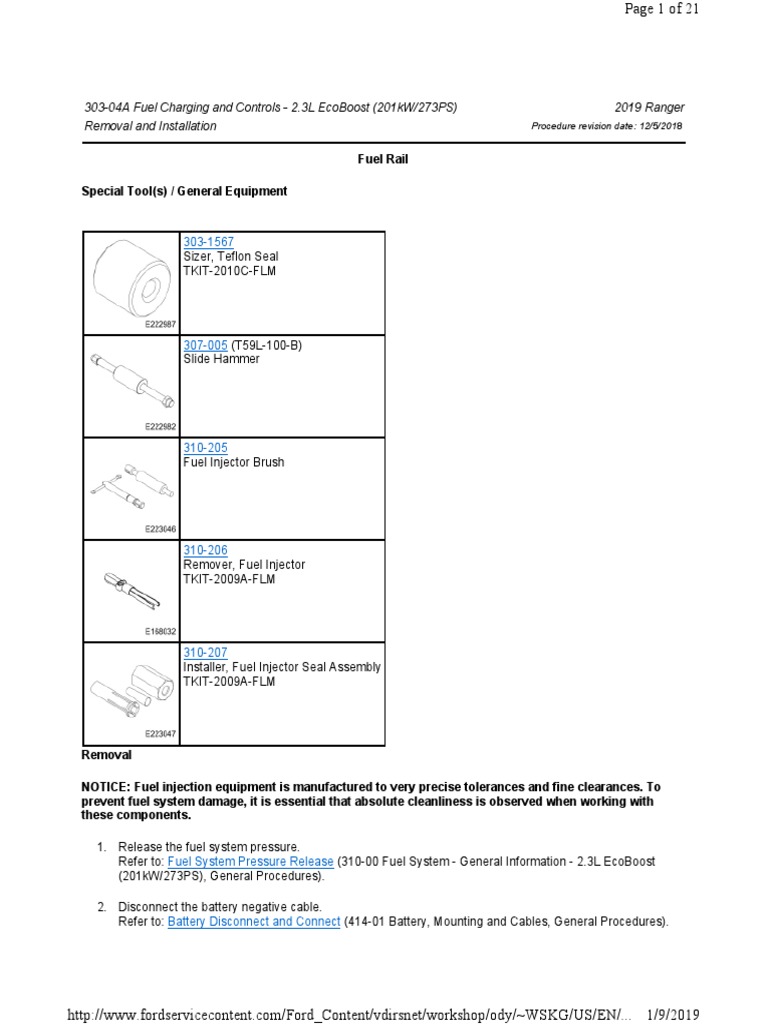 303-04A Fuel Charging and Controls - Removal and Installation - Fuel ...