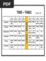 TIME TABLE Format | PDF