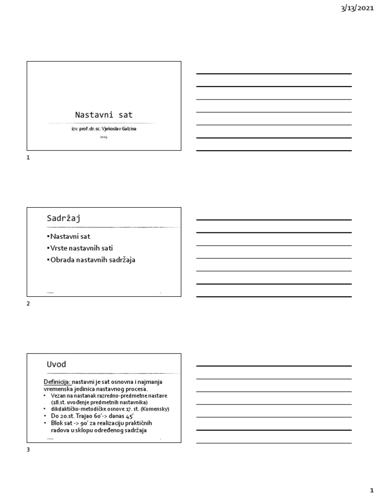 4 Metodika Nastavni Sat | PDF