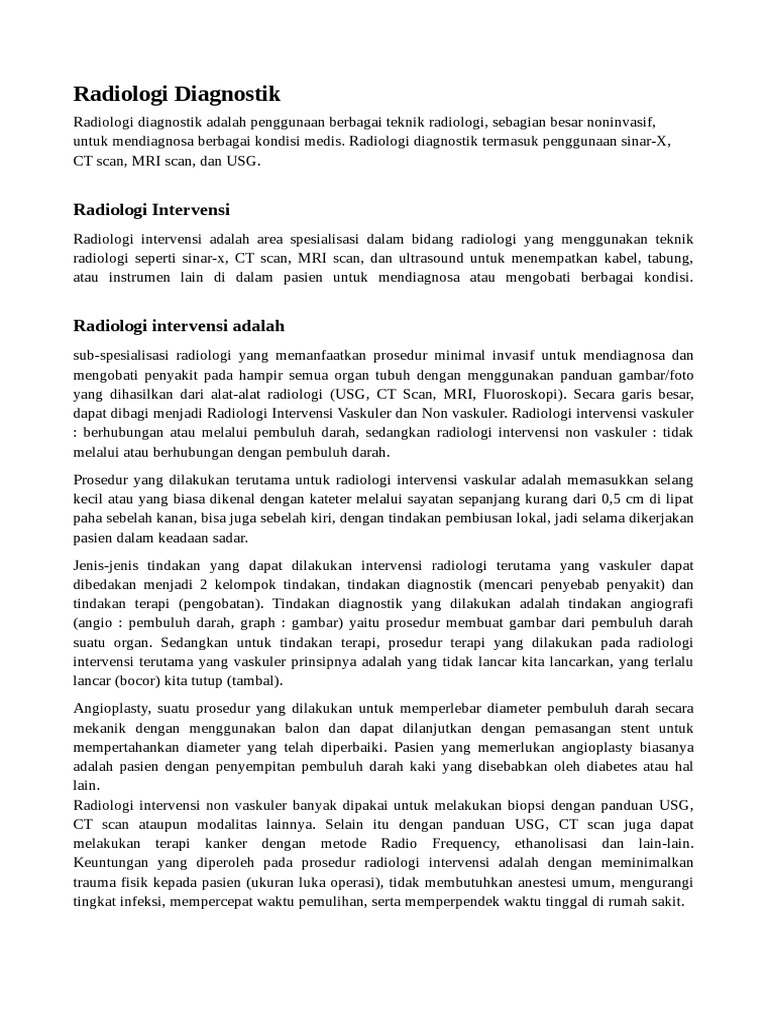 Radiologi Intervensi | PDF | Sains & Matematika