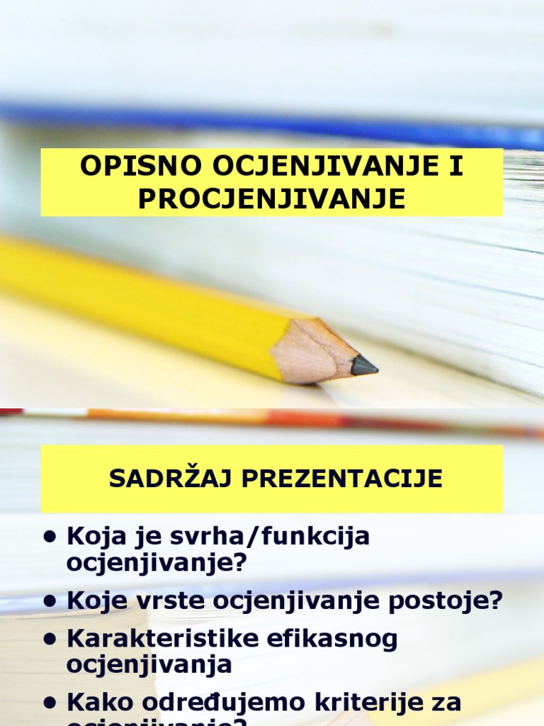 7 Opisno Ocjenjivanje | PDF