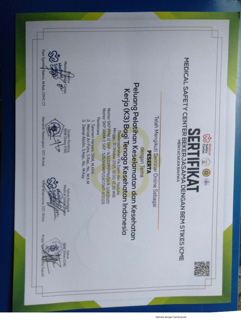 Sertifikat Pelatihan K3 | PDF