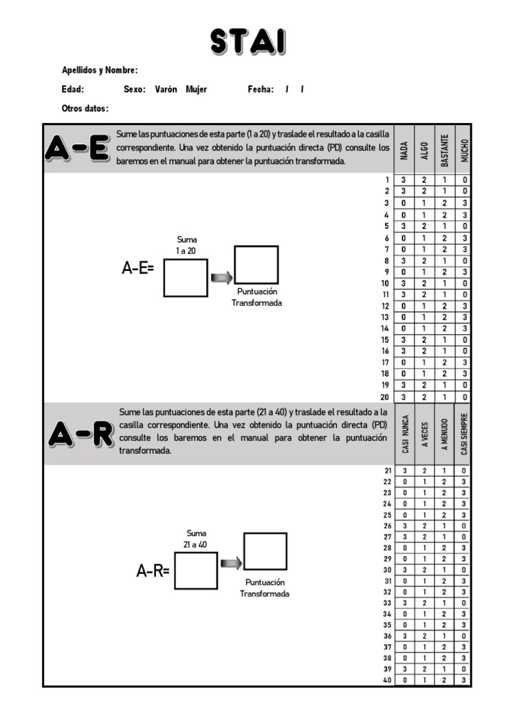 Stai Plantilla Respuesta | PDF