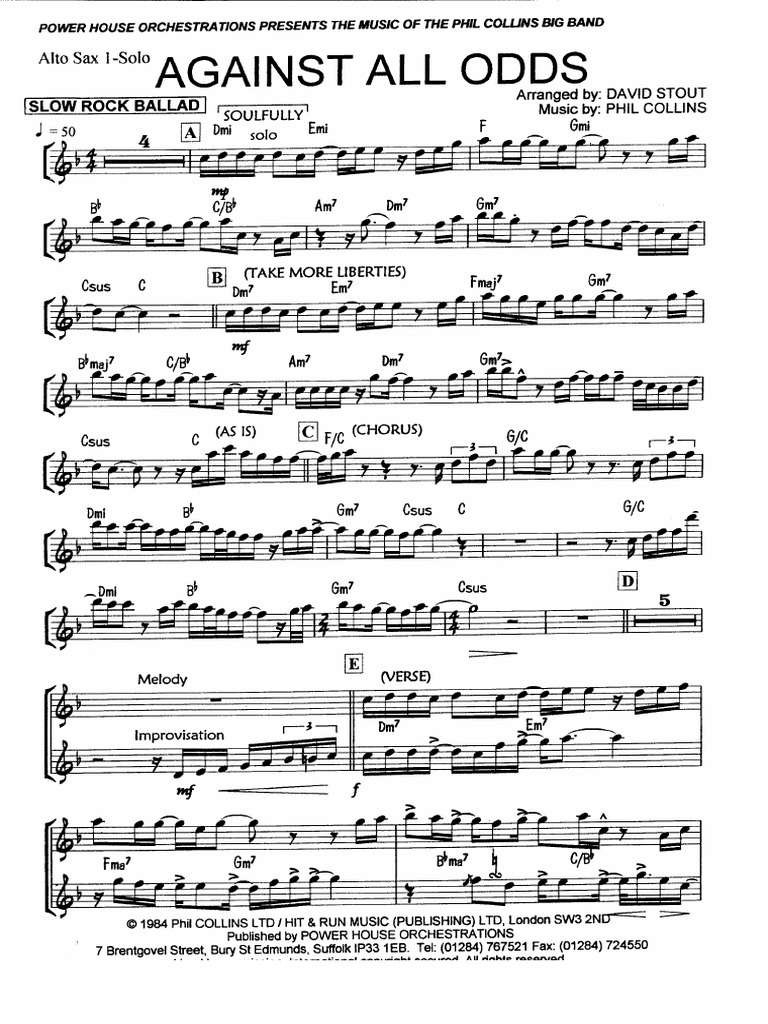 Against All Odds - FULL Big Band - Phil Collins | PDF