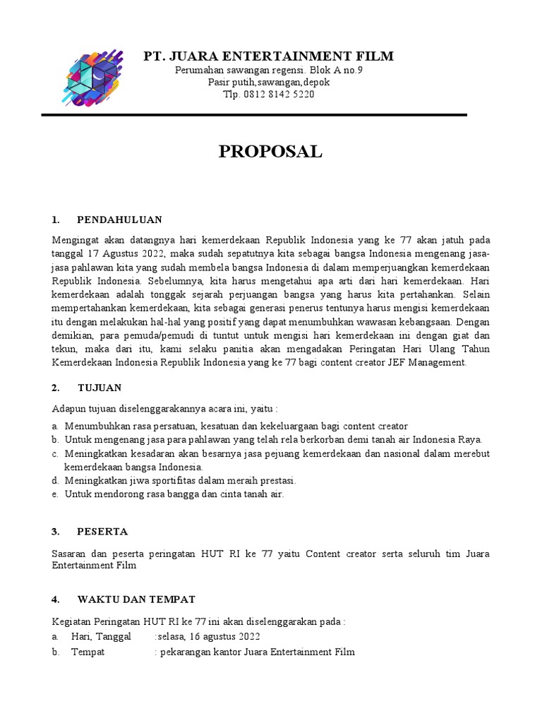 Contoh Proposal 17 Agustus | PDF