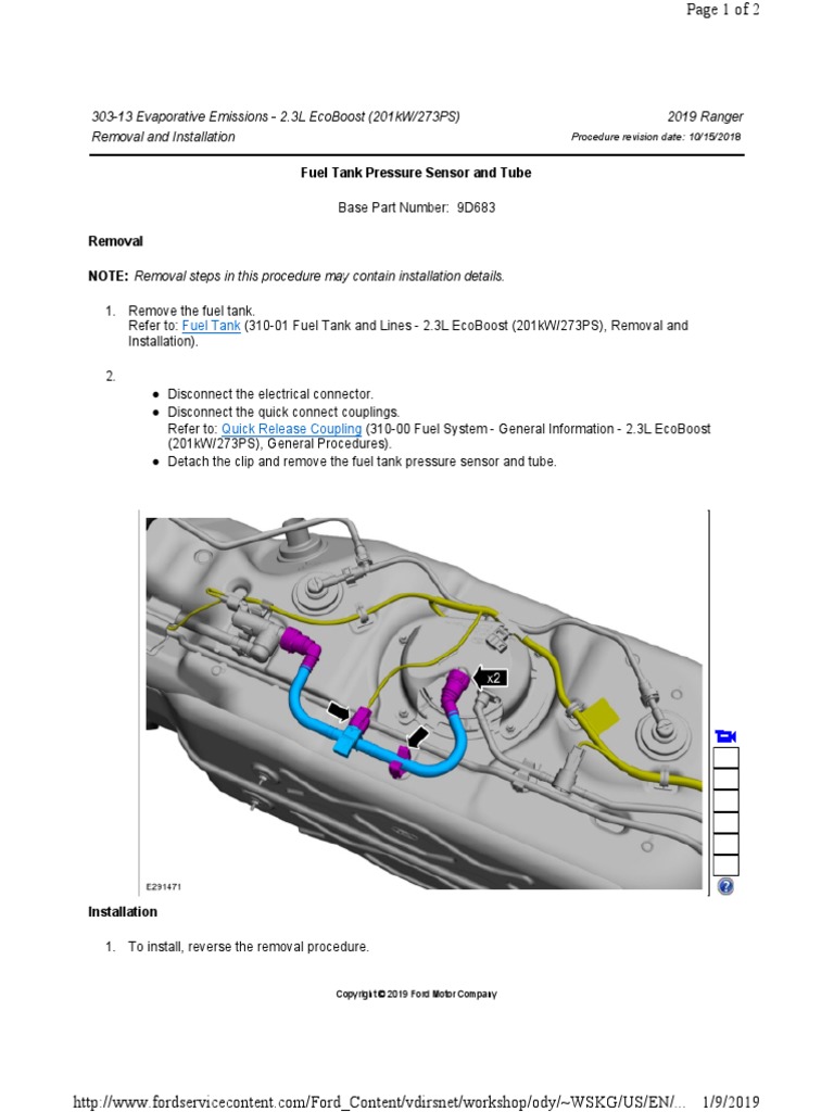 303 13 Evaporative Emissions Removal And Installation Fuel Tank