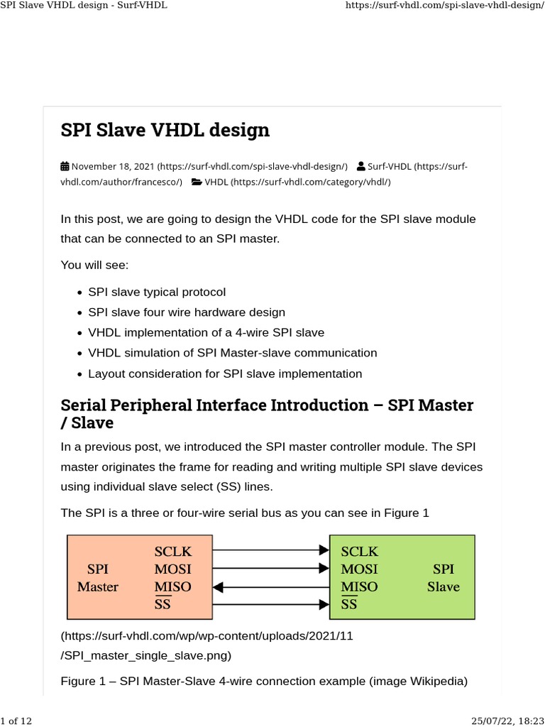 SPI Slave VHDL Design - Surf-VHDL | PDF | Digital Electronics ... SPI Slave VHDL Design - Surf-VHDL | PDF | Digital Electronics ...