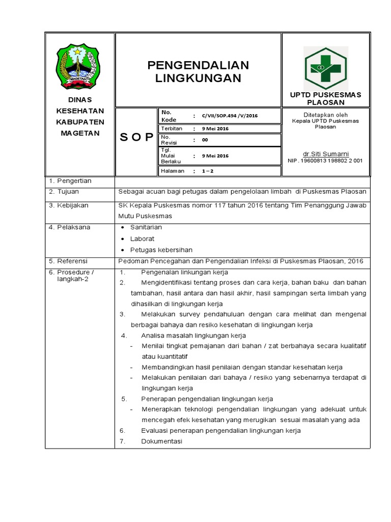 Sop Pengendalian Lingkungan | PDF | Bisnis