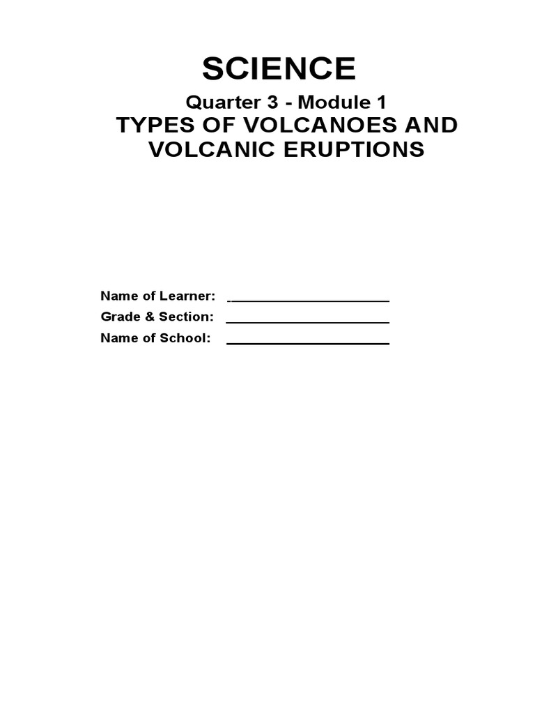 Science-9 Module-1 Version-3.docx NEW | PDF | Volcano | Types Of ...