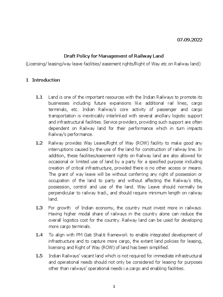 Draft Land Policy 07092022 | PDF | Lease | License