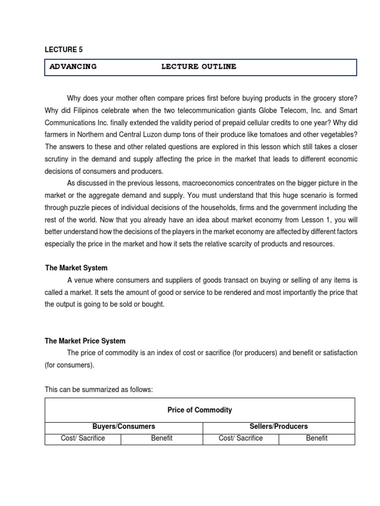 Lecture 5 - Implications of Market Pricing in Making Economic Decision ...