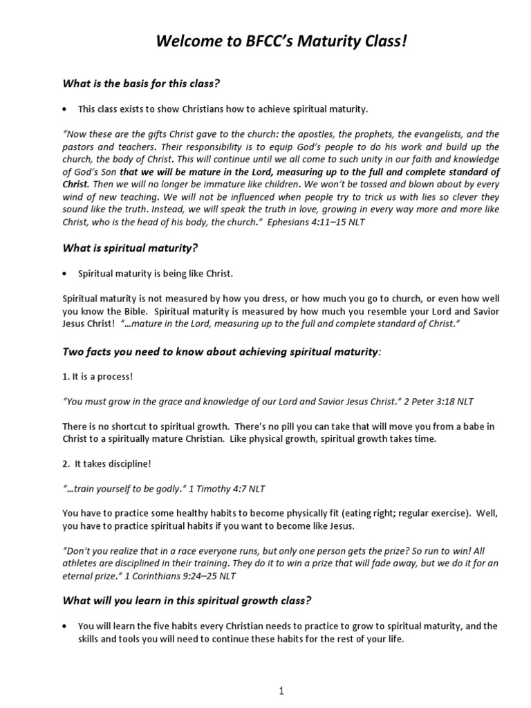 Maturity Class Manual | Download Free PDF | Prayer | Jesus
