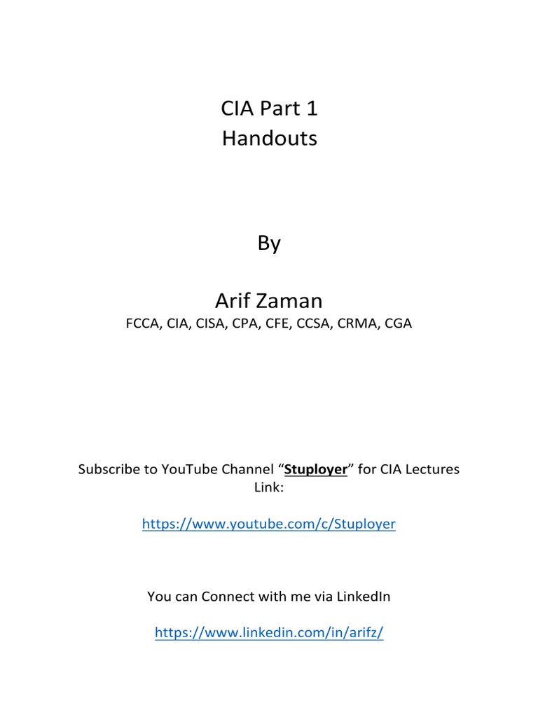 CIA Part 1 Exam | PDF | Corporate Social Responsibility | Internal Audit CIA Part 1 Exam | PDF | Corporate Social Responsibility | Internal Audit